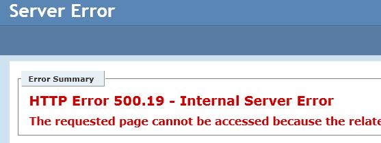 Error 500.19 with IIS / rewrite in web.config – Chris Bitting